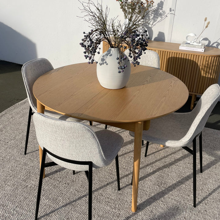 Calla Round Extendable Dining Table - Natural – Loft Furniture NZ