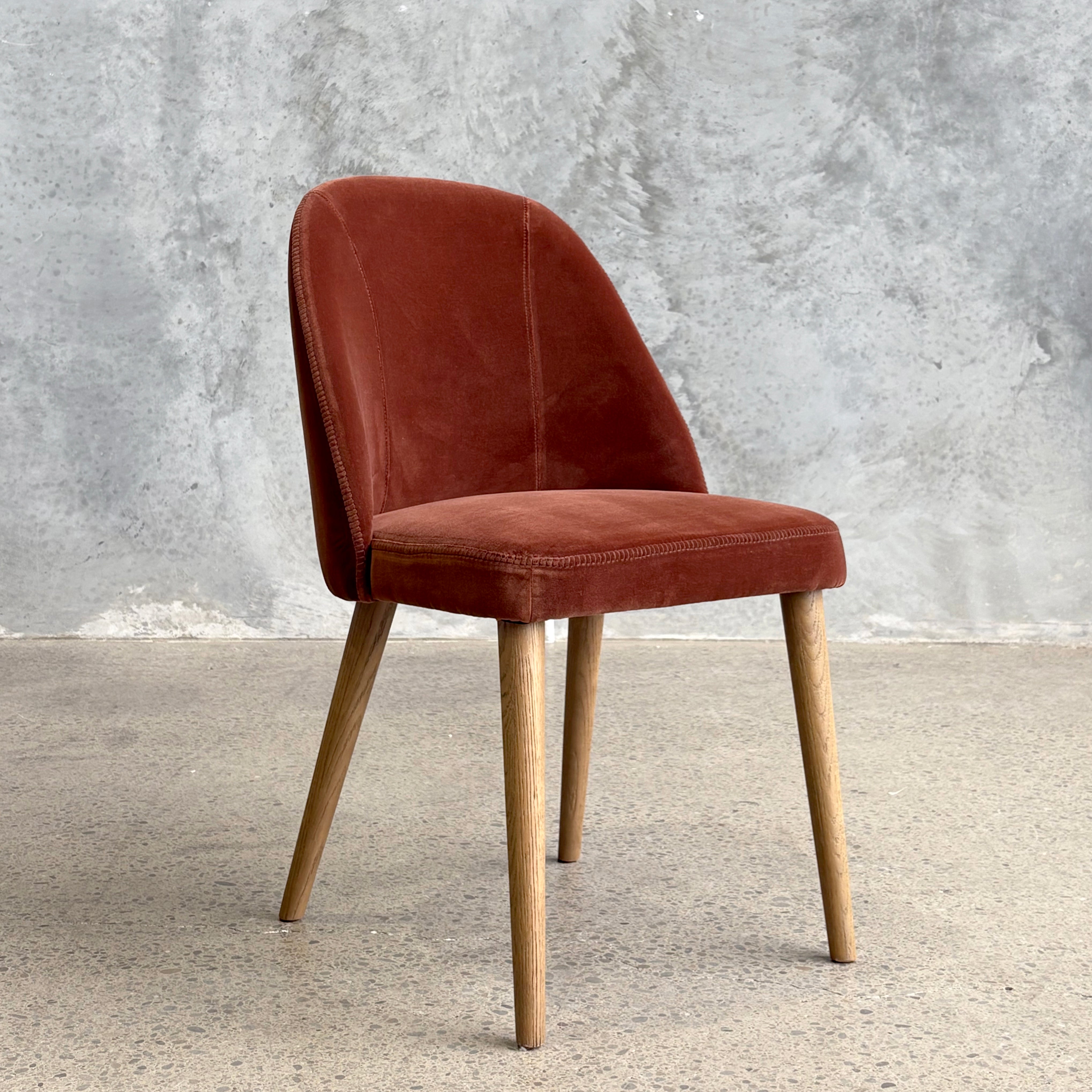 Austin Dining Chair - Cinnamon Velvet – Loft Furniture NZ